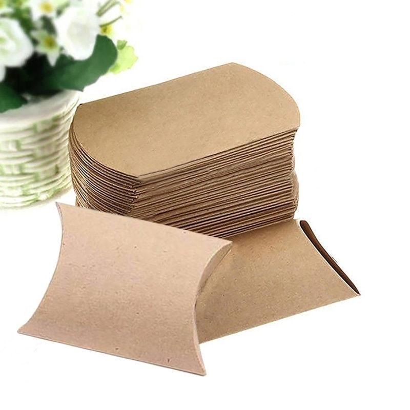 Kraft Pillow Boxes Jewelry Packaging Gift Card Holder Soap Packaging ...
